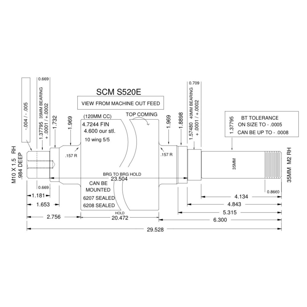 Genuine Byrd Shelix for your SCMI 520 Thickness Planer