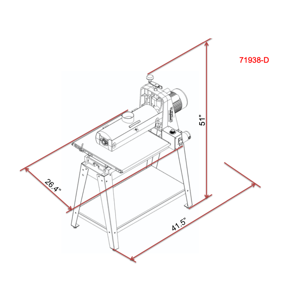 Laguna Supmx-71938-7F Supermax Infeed/Outfeed Table (Folding) For 19-38 ...
